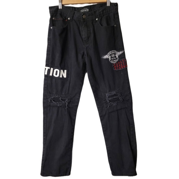 Parish Nation | Bottoms | Parish Nation Black Denim Jeans Health Wealth ...